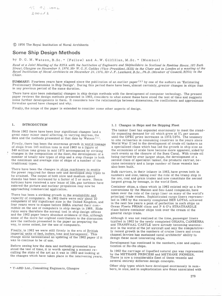 Modern Ship Design Methods Overview | PDF