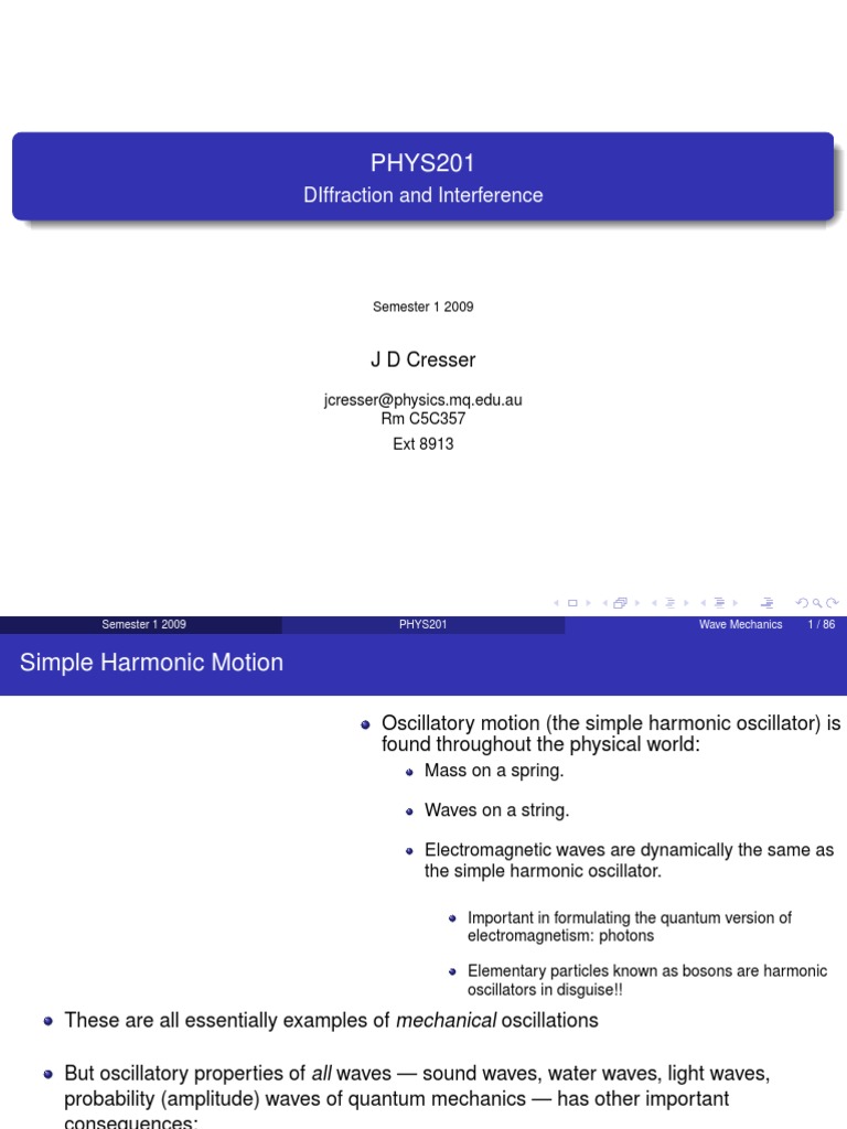 Phys201: Diffraction and Interference | PDF | Interference (Wave Propagation) | Diffraction