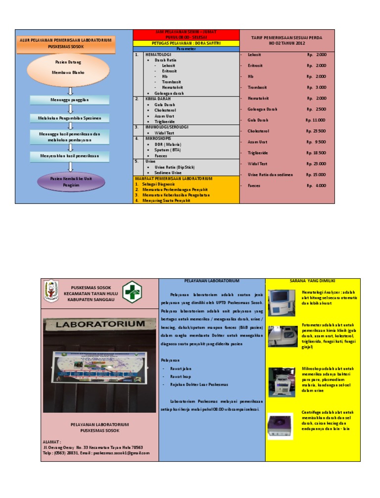 Leaflet Laboratorium Puskesmas Sosok | PDF