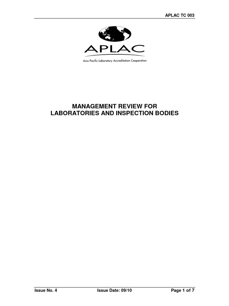 Aplac Tc 003 Issue 4 | Evaluation | Business