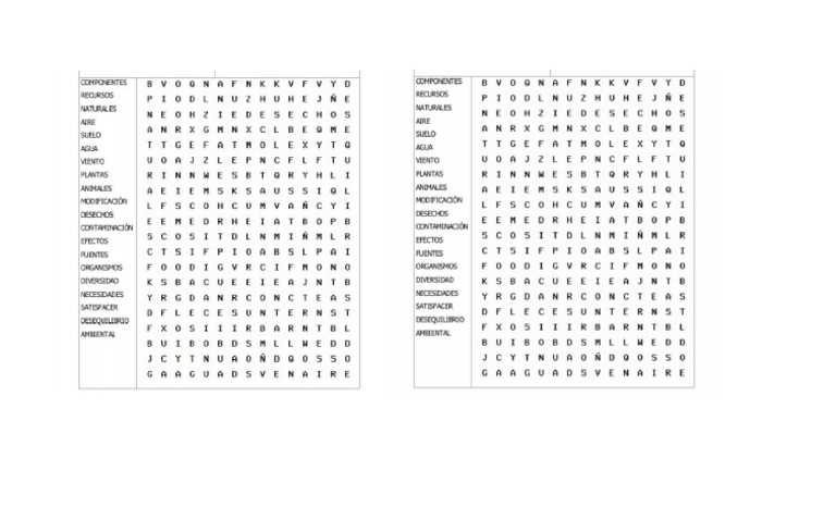 Sopa de Letras Los Recursos de Chile | PDF