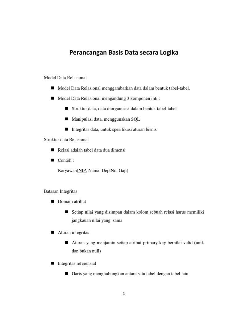 Perancangan Basis Data Logika | PDF