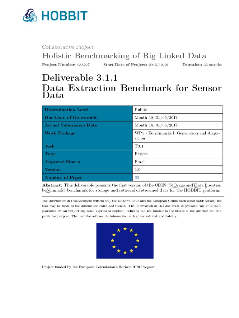 D3.1.1 First Version of The Data Extraction Benchmark For Sensor Data ...