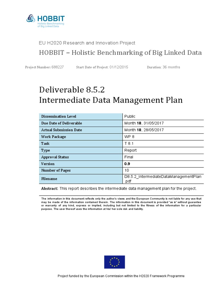 D8.5.2 IntermediateDataManagementPlan | PDF | Metadata | Resource Description Framework