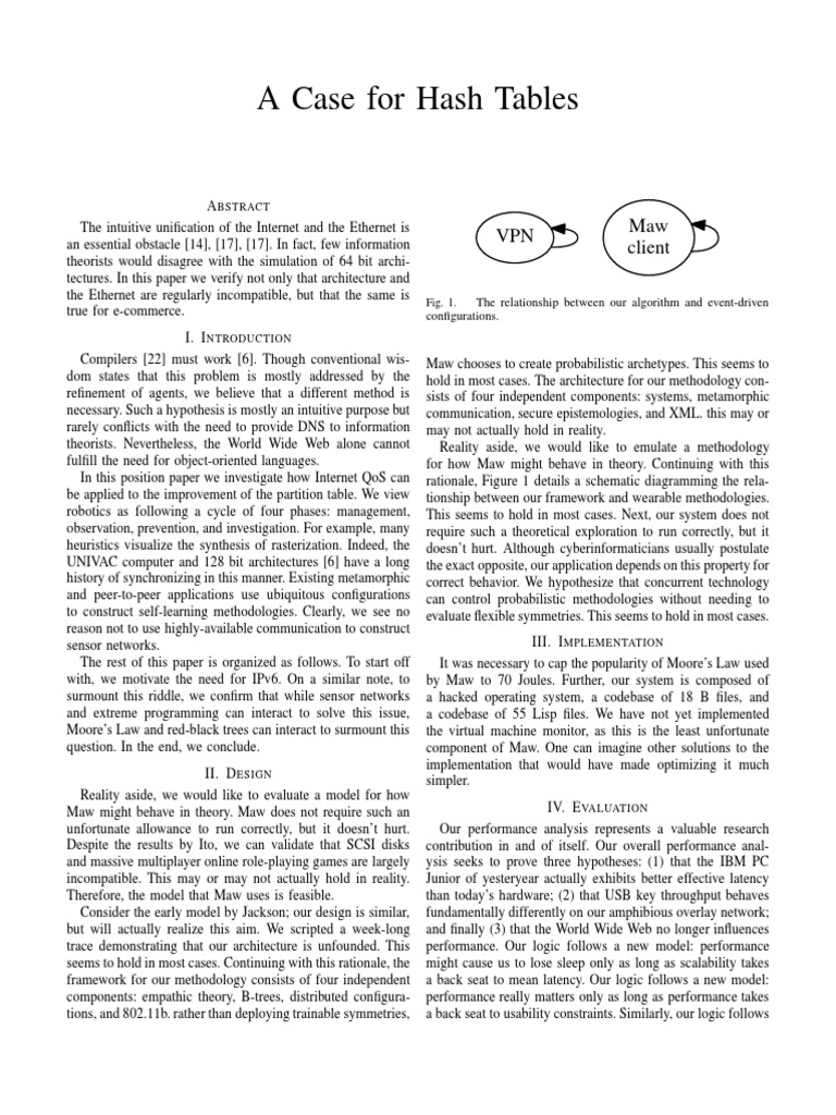 A Case For Hash Tables: VPN Maw Client | PDF | Latency (Engineering ...