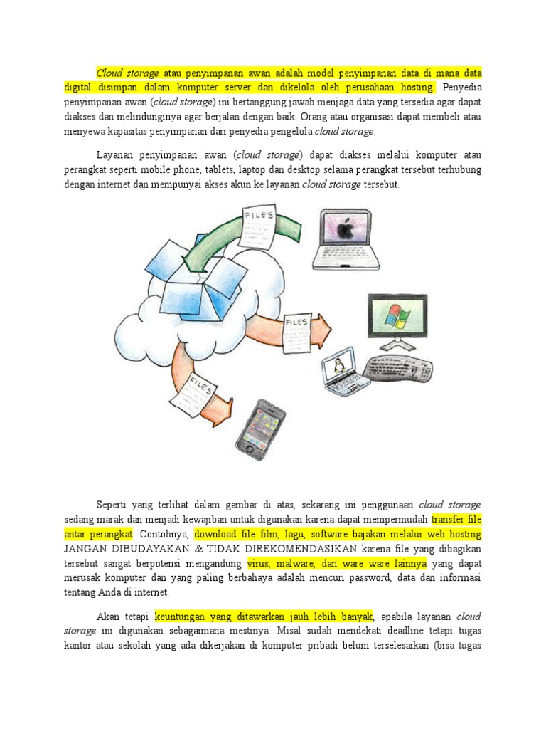 Cloud Storage Atau Penyimpanan Awan Adalah Model Penyimpanan Data Di ...