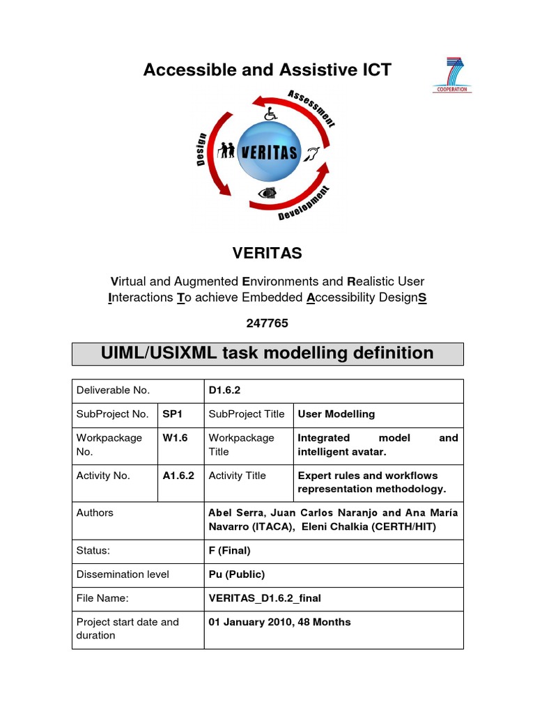 VERITAS D1.6.2 Final Last | PDF | Spinal Cord | Graphical User Interfaces