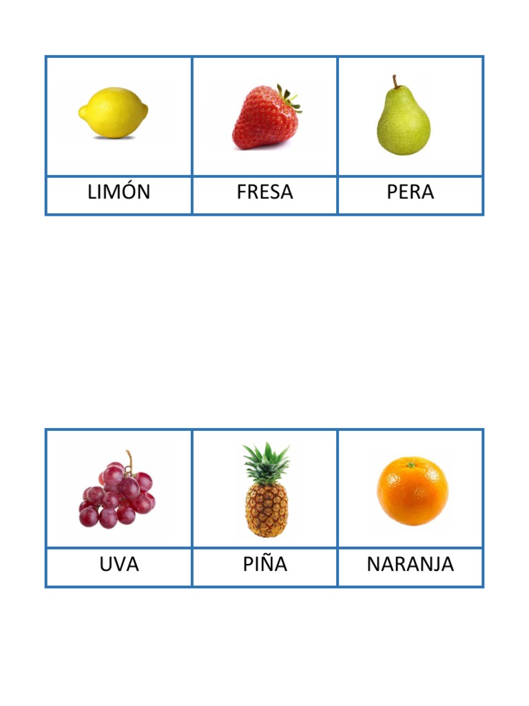Tarjetas de Frutas | PDF