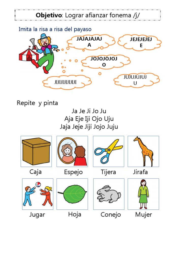 Tarea Fonema J | PDF