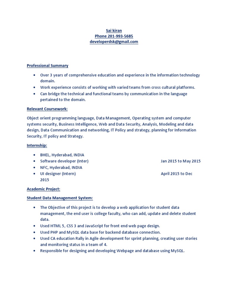 Resume Builder | PDF | My Sql | Databases