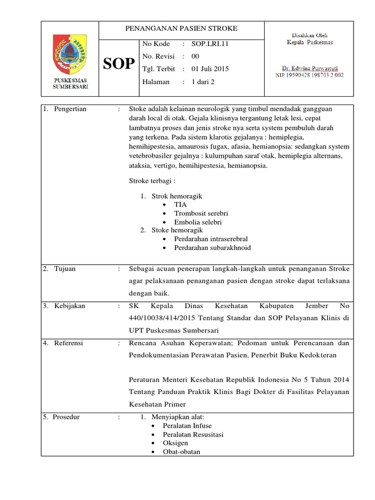 11 Sop Penanganan Stroke Pdf