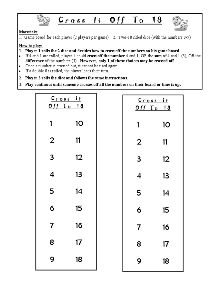 Cross It Off To 18 New | PDF