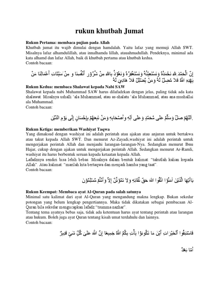 Rukun Khutbah Jumat | PDF