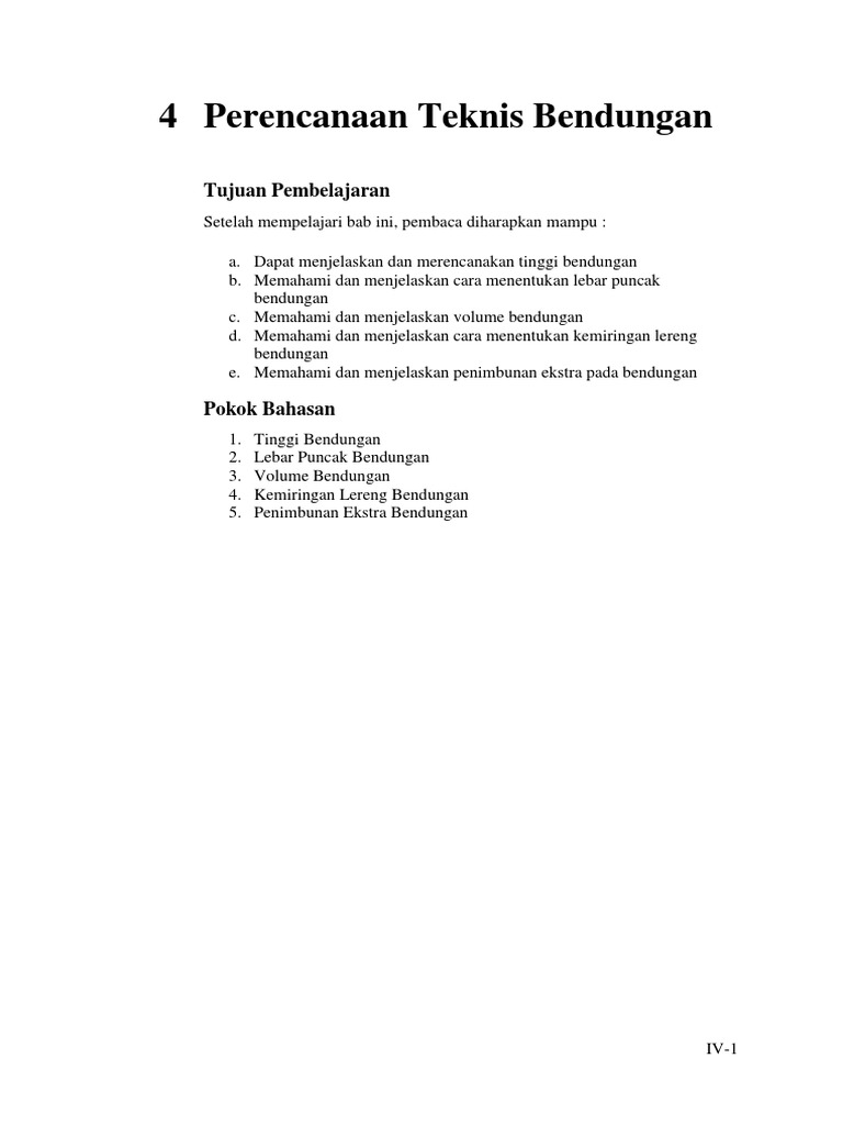 Perencanaan Teknis Bendungan | PDF | Teknologi & Rekayasa