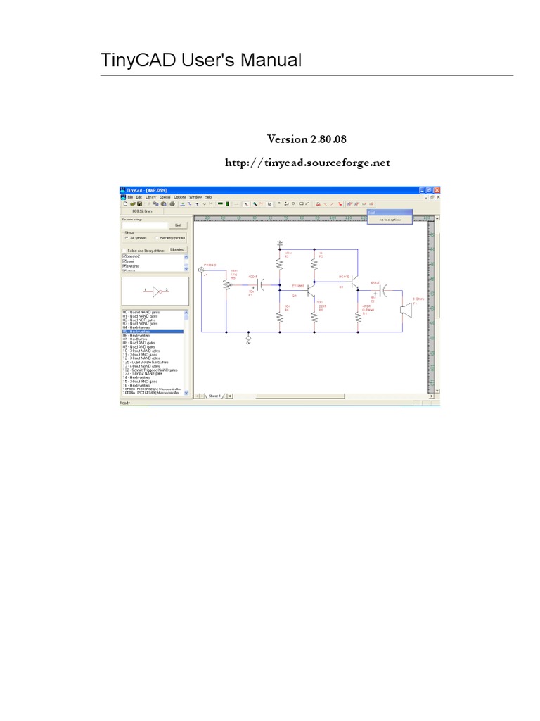 Tinycad Manual | PDF | Library (Computing) | Printed Circuit Board