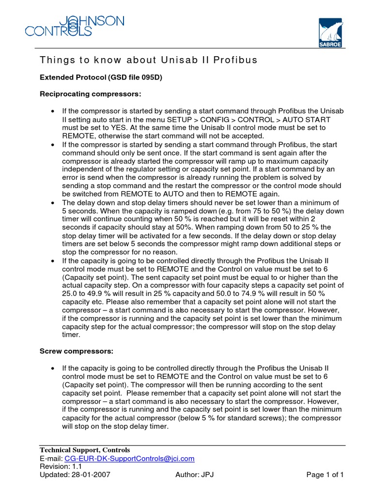 Things To Know About Unisab II Profibus Extended JCI | PDF | Computing ...
