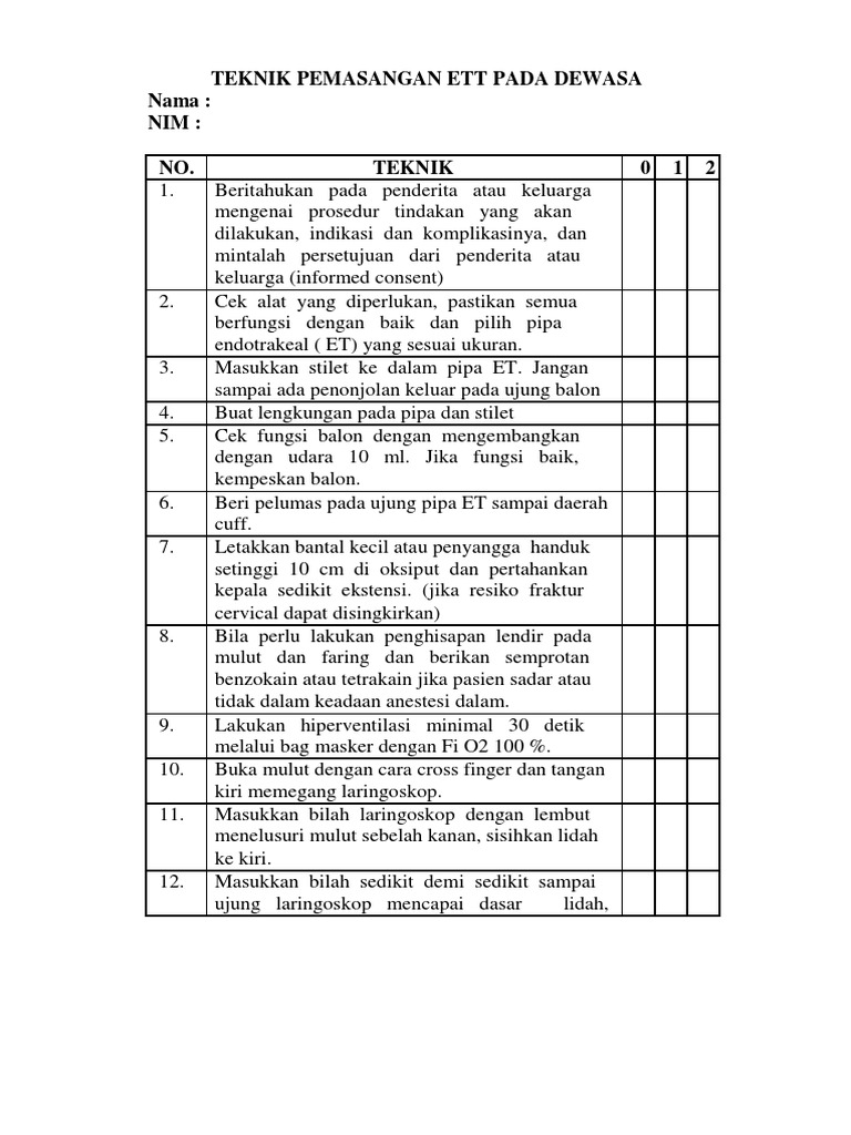 Teknik Pemasangan Ett Pada Dewasa Dan Bayi | PDF | Kesehatan Holistik ...