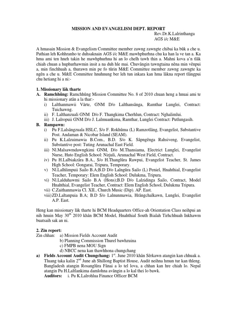 AGS Mission Report | PDF | Religious Faiths | Evangelicalism