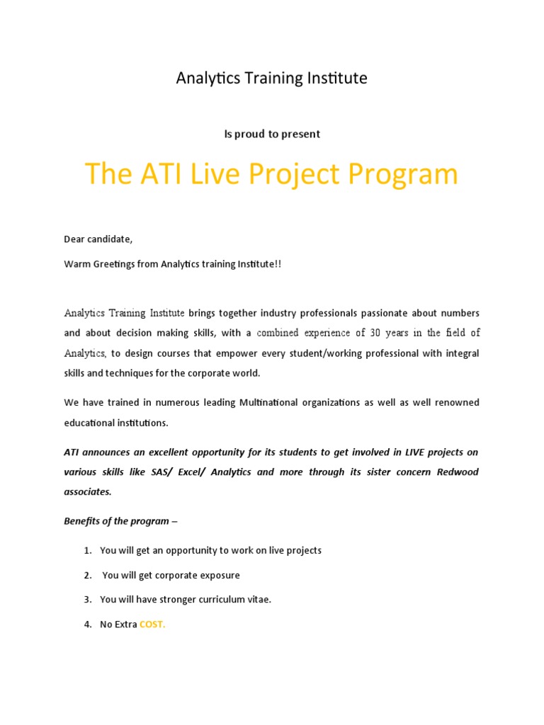 ATI Live Project | PDF