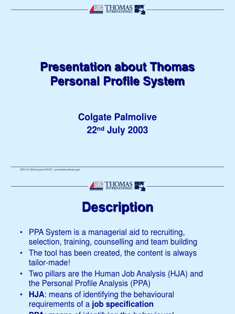 Thomas PPA System Overview | PDF | Competence (Human Resources ...