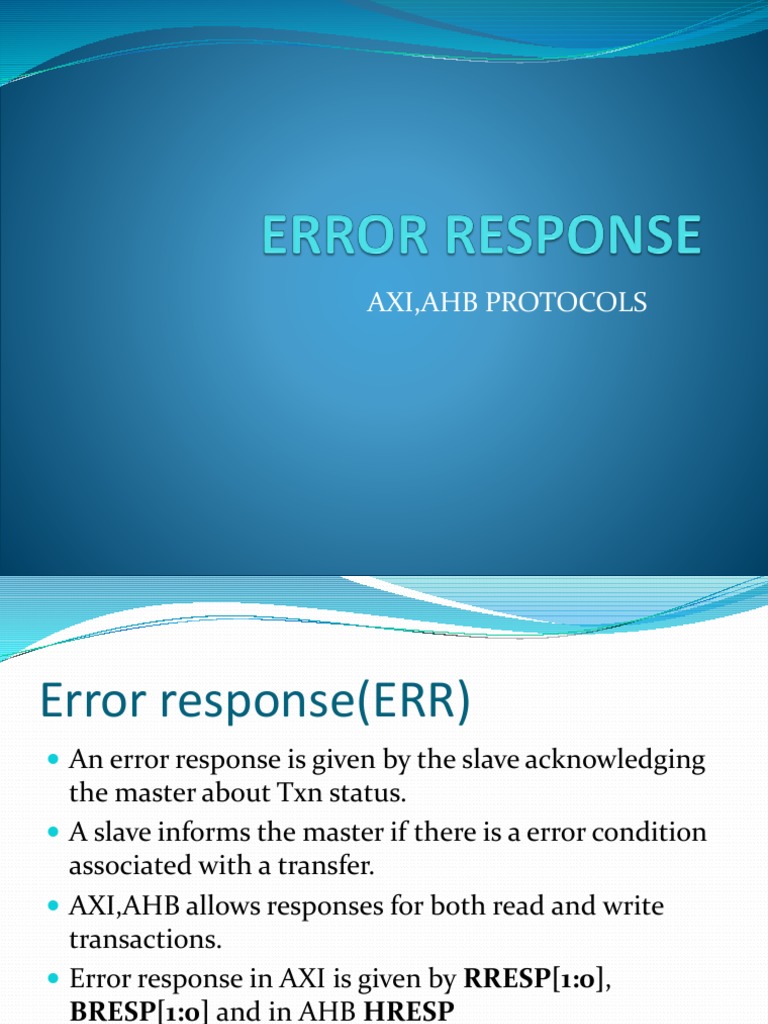 AXI Error Response | PDF | Operating System Technology | Computer ...