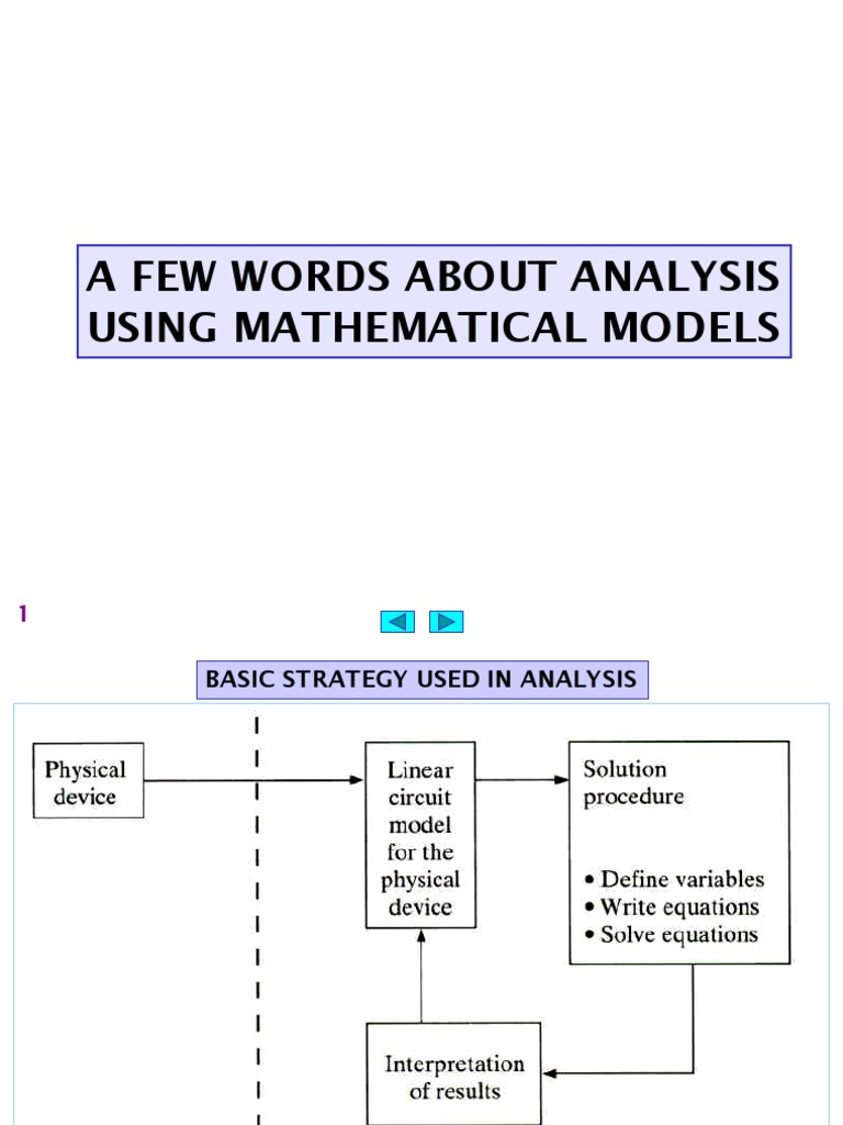 Mathematical Models for Electric Circuits | PDF | Volt | Electric Current