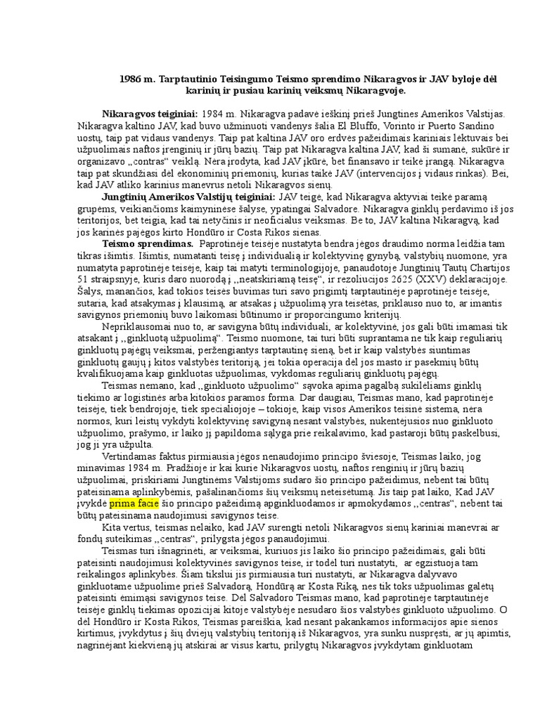 Nikaragva Pries JAV | PDF