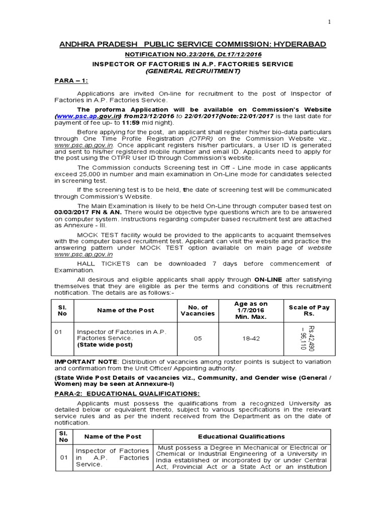 Inspector of Factories Draft Notification PDF | PDF