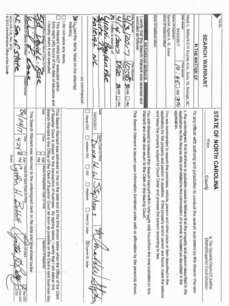 Search Warrant - Bibbs Office - 4 | PDF | Disk Storage | Computer Data ...