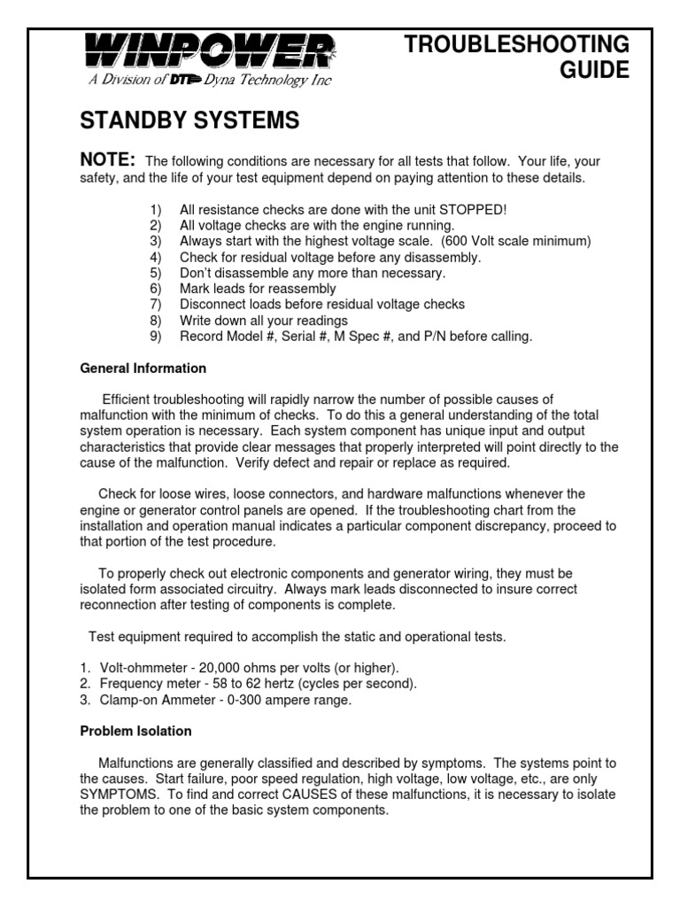 A Comprehensive Guide to Troubleshooting Standby Diesel Generator ...