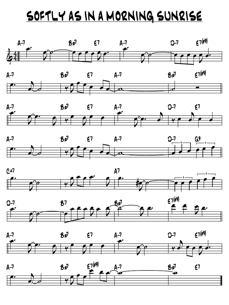 Softly As in A Morning Sunrise | PDF