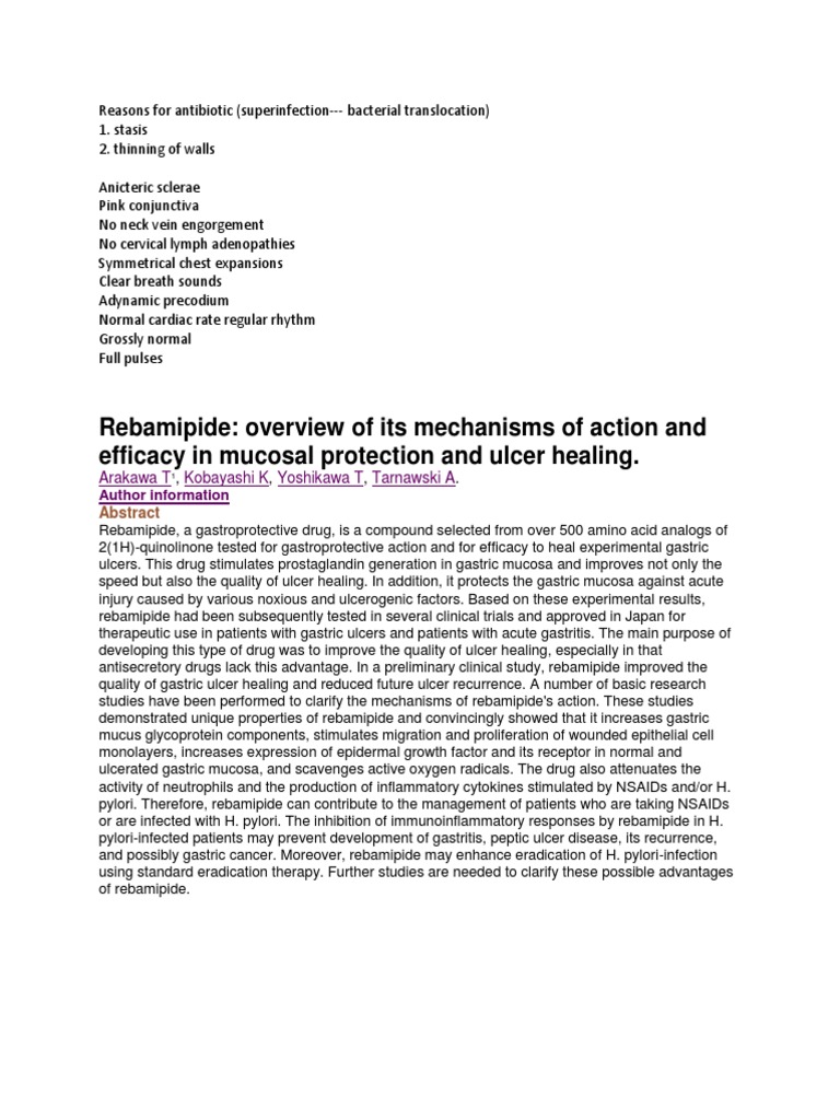 Rebamipide | Clinical Medicine | Medical Specialties | Free 30-day ...