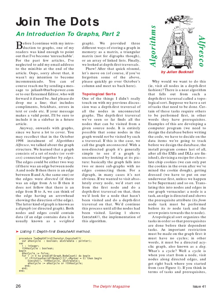 Topological Sort in Delphi | Download Free PDF | Theoretical Computer Science | Algorithms And ...