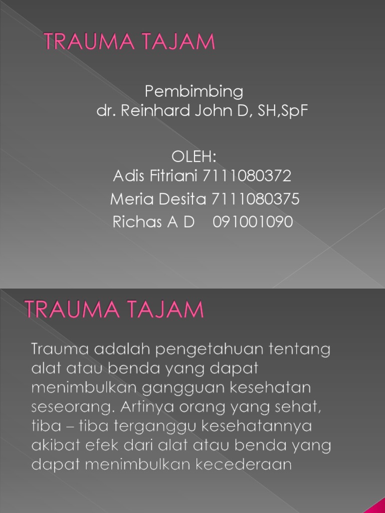 Trauma Tajam | PDF