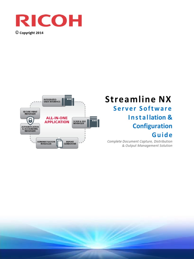 RICOH Streamline NX Install & Config Guide | Hyper V | Share Point