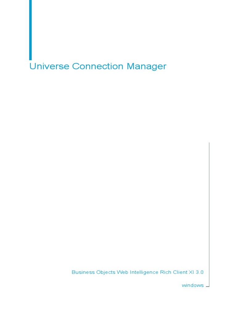 Universe Connection Manager | PDF | Information Technology | Data ...