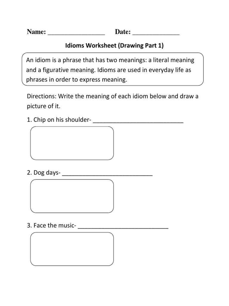 Idioms Drawing P 1 Beginner | PDF | Language Arts & Discipline