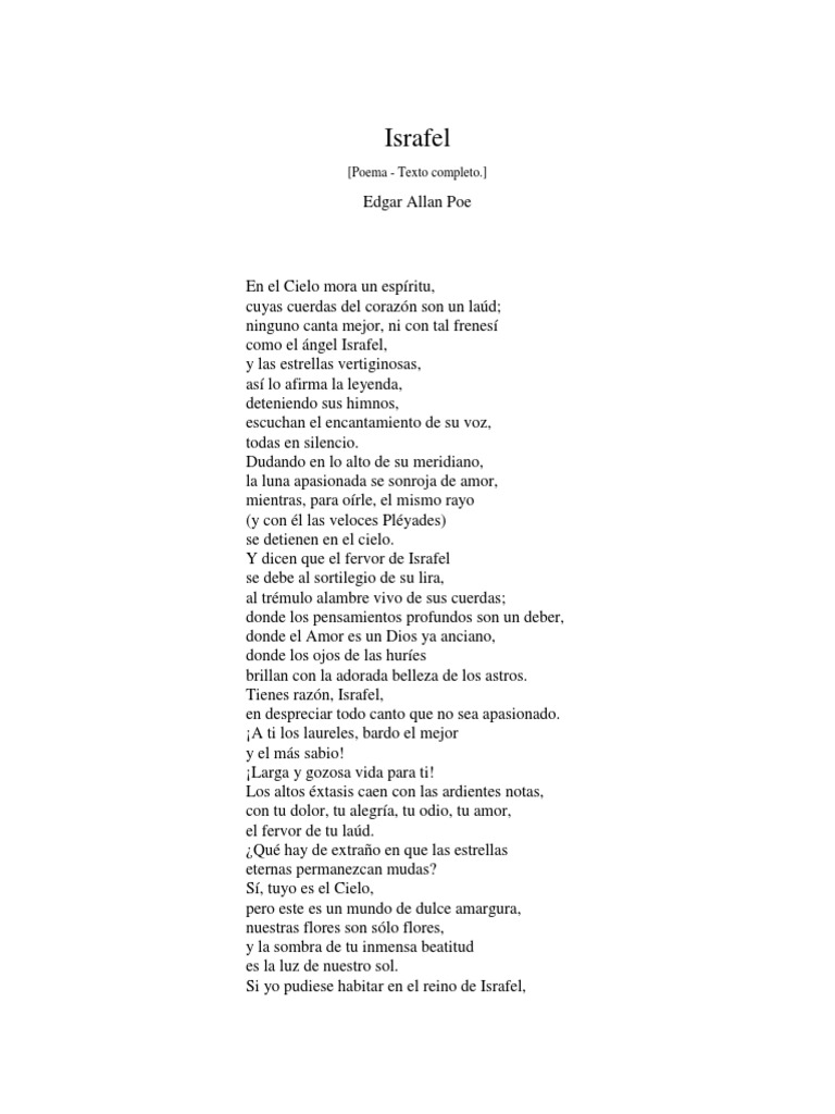 Israfel: Poema de Edgar Allan Poe | PDF