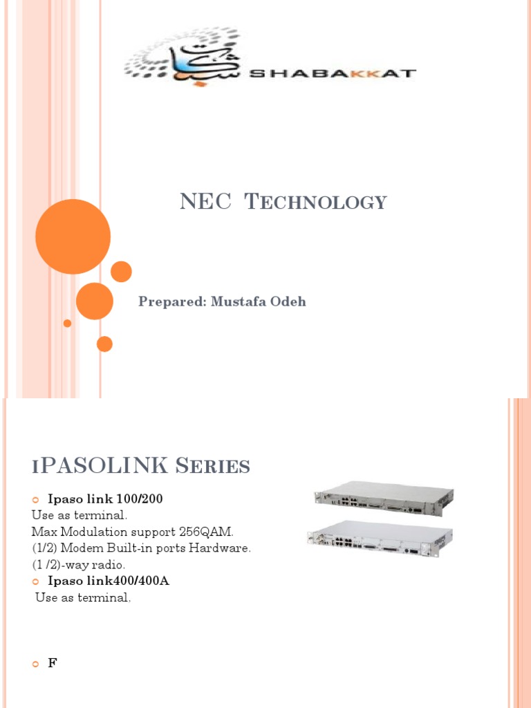 NEC IPASOLINK SERIES MODEMS GUIDE | PDF