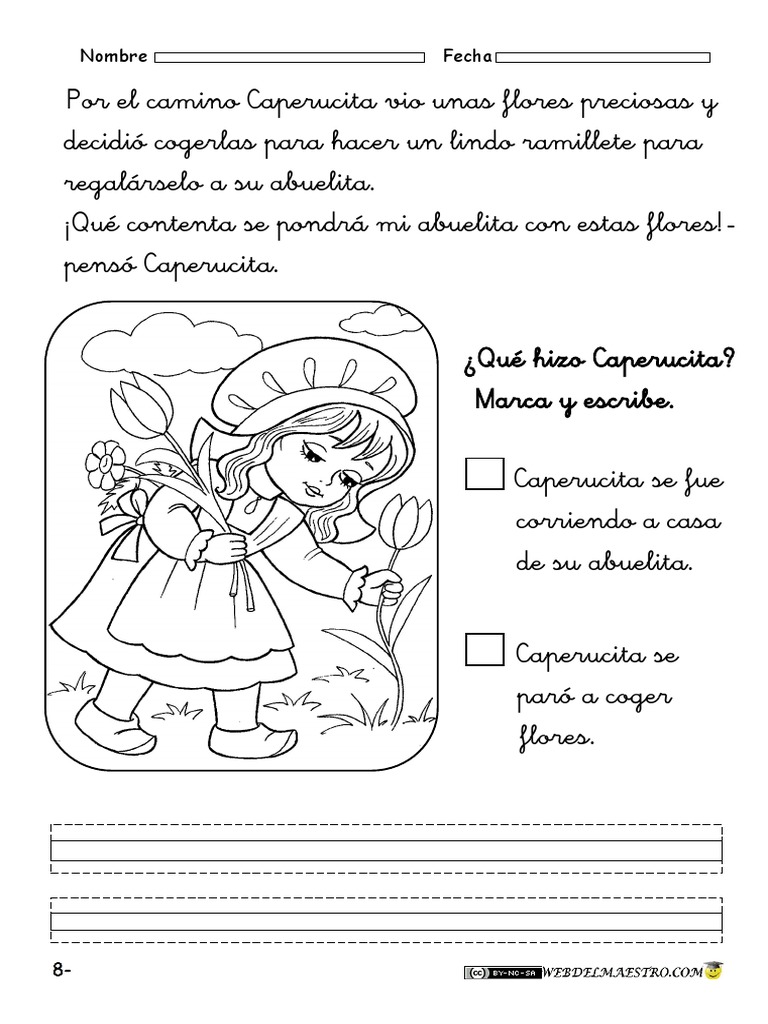 Actividades de Caperucita Roja para 1° grado | PDF
