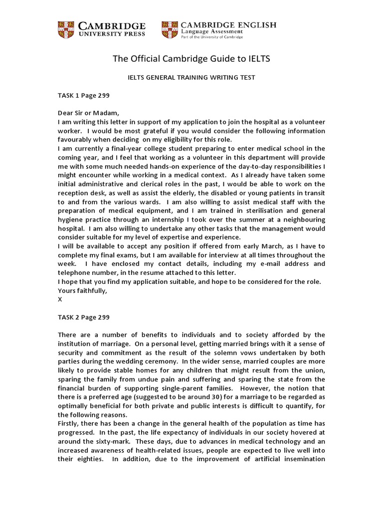 IELTS General Training Writing Test Sample Answers | PDF ...