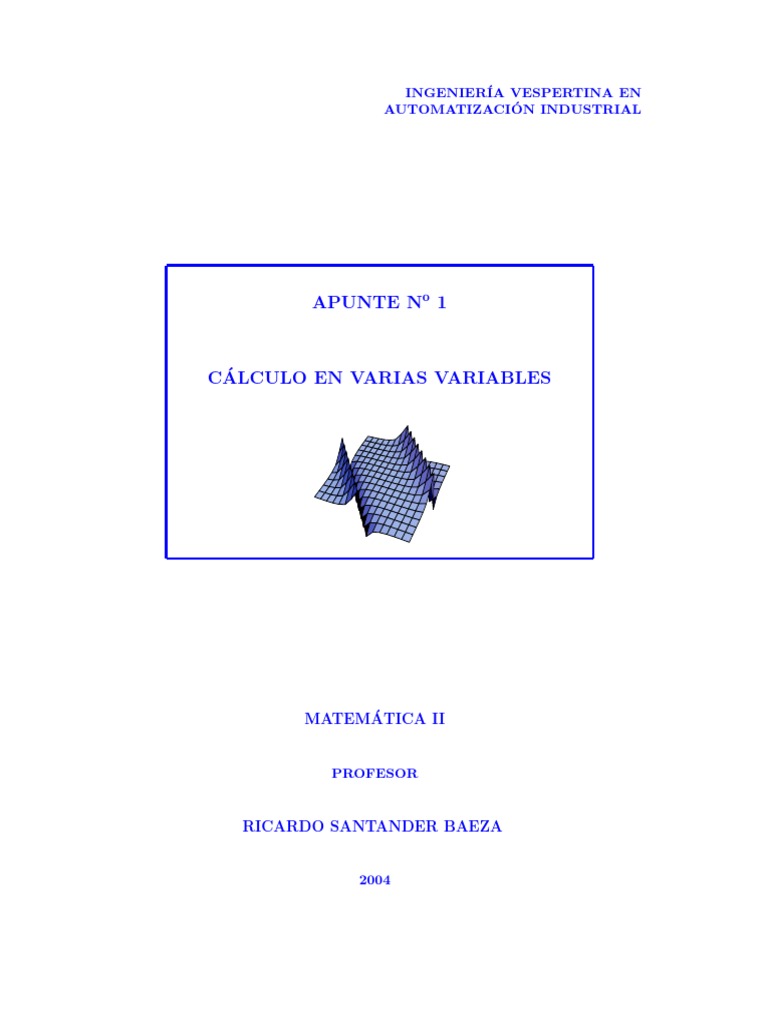 Calculo Varias Variables PDF | PDF