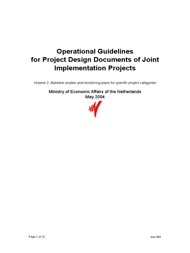 Operational Guidelines For Project Design Documents of Joint Implementation Projects | PDF ...