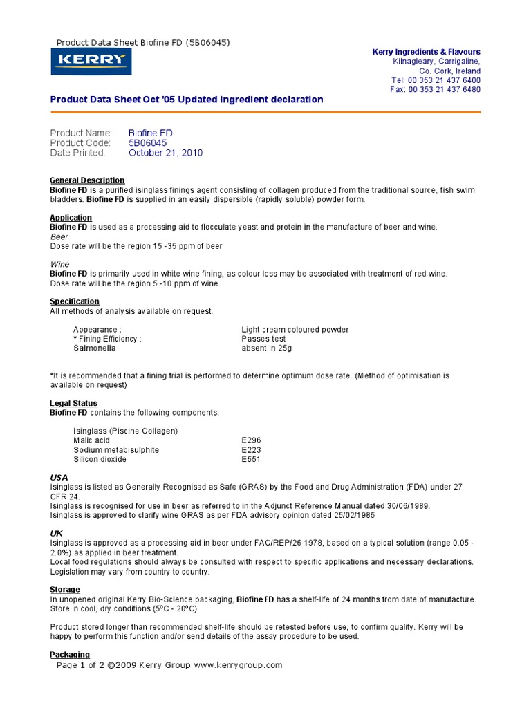 Biofine FD | PDF | Shelf Life | Food And Drug Administration
