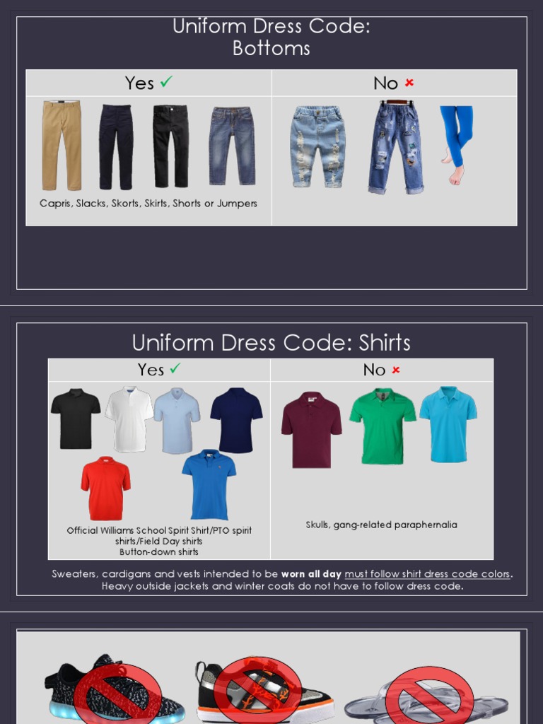 Williams School Uniform Dress Code Guide | PDF