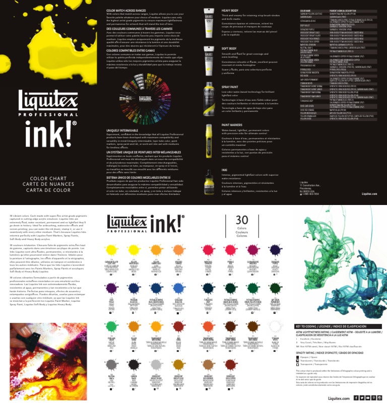 Liquitex Color Chart Ink Leaflet - LR. | PDF | Pigment | Magenta