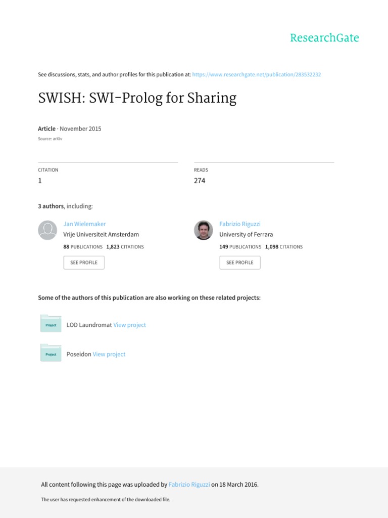 SWISH SWI-Prolog For Sharing | PDF | Application Programming Interface ...