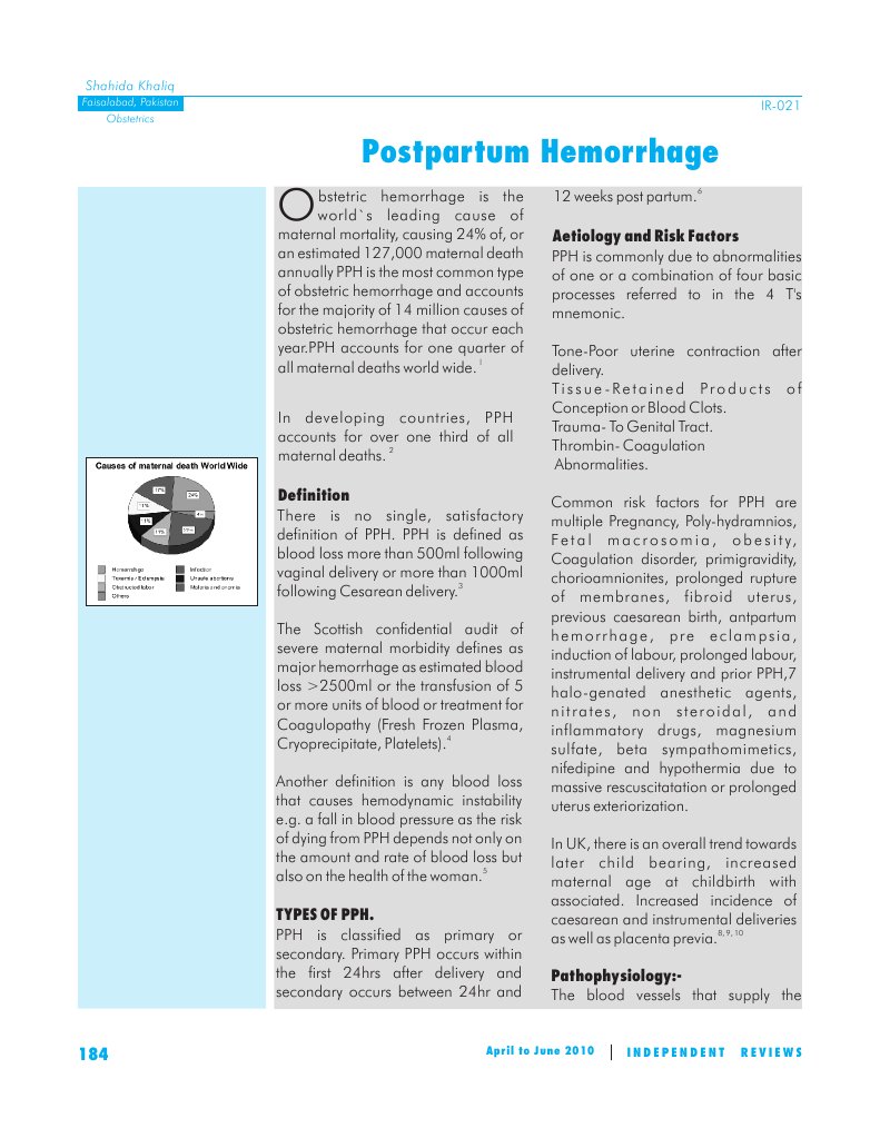IR-021 Postpartum Hemorrhage | PDF | Childbirth | Human Reproduction