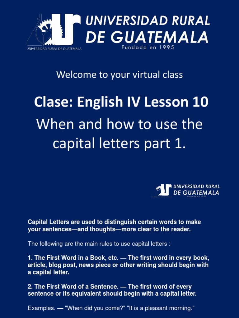 Capital Letter Usage Rules Explained | PDF | Letter Case | Sentence ...
