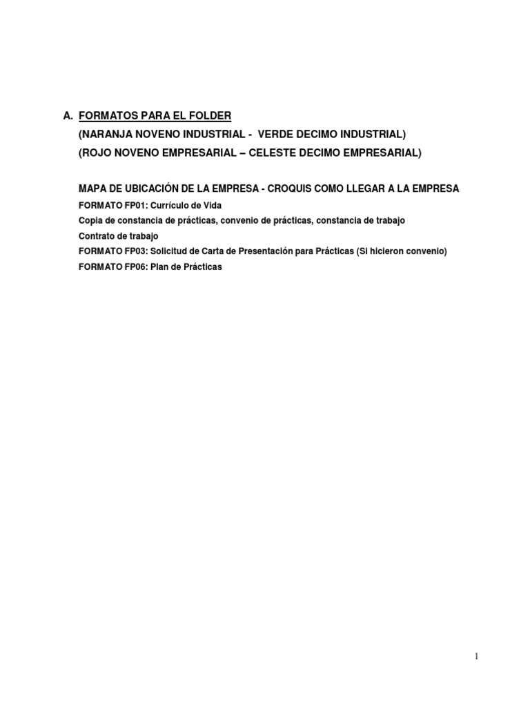 Formatos para El Folder | PDF | Business | Informática